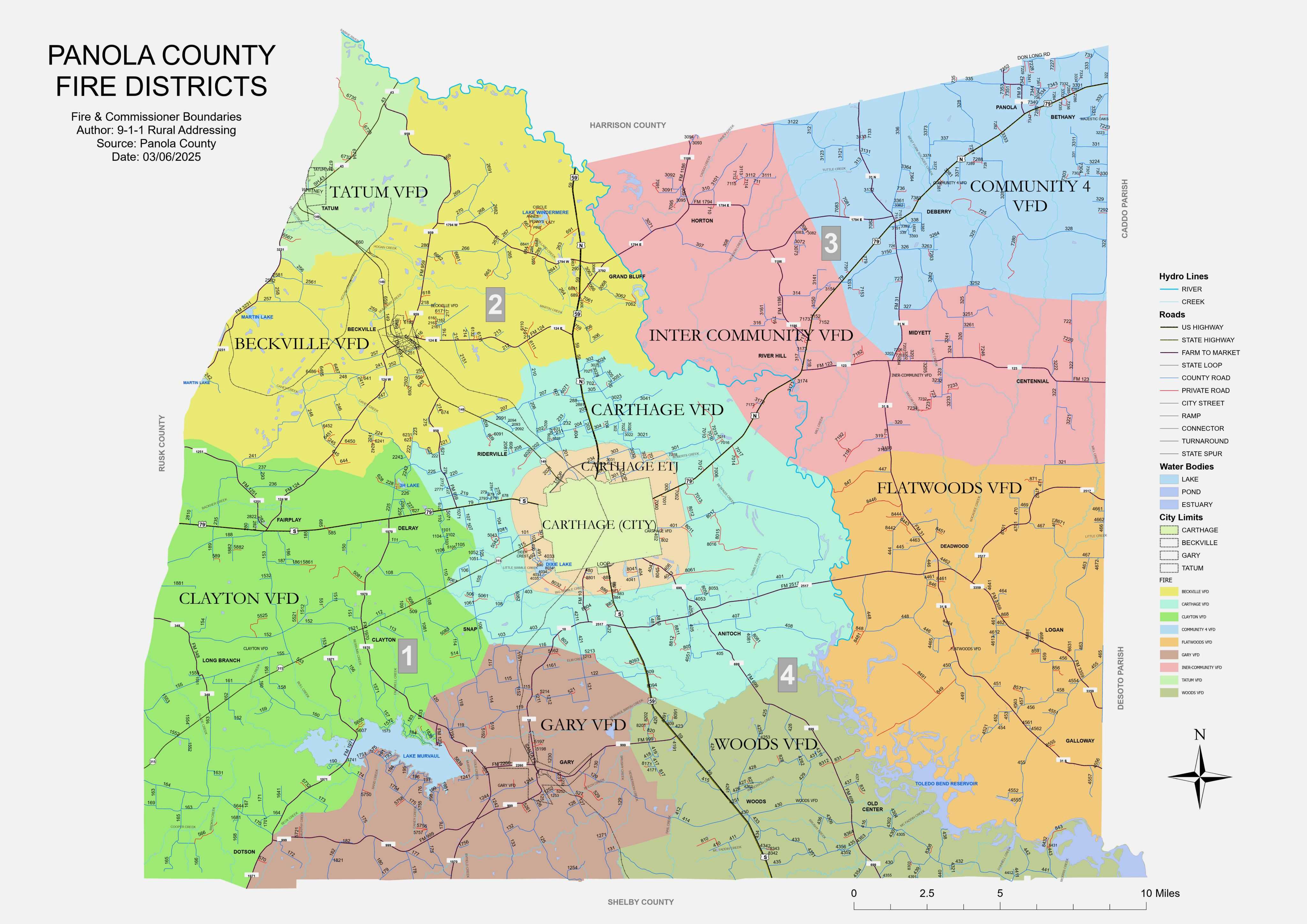 Map of the District / Panola County ESD 1